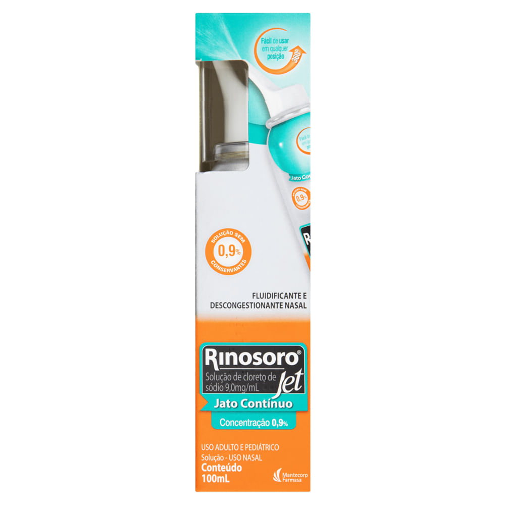Descongestionante Nasal Rinosoro Jet 0,9% Spray 100ml - Coop Drogaria