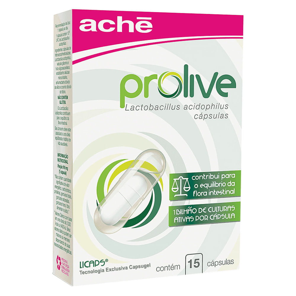 Prolive Aché Com 15 Cápsulas - Coop Drogaria