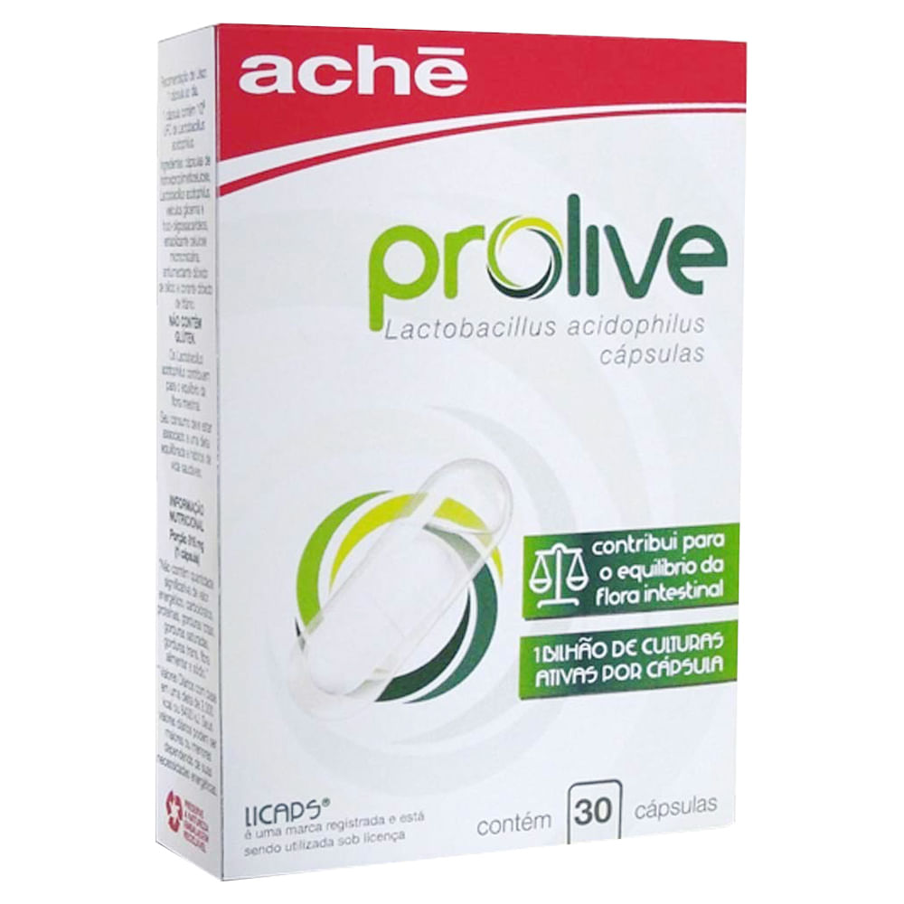 Prolive Aché Com 30 Cápsulas - Coop Drogaria