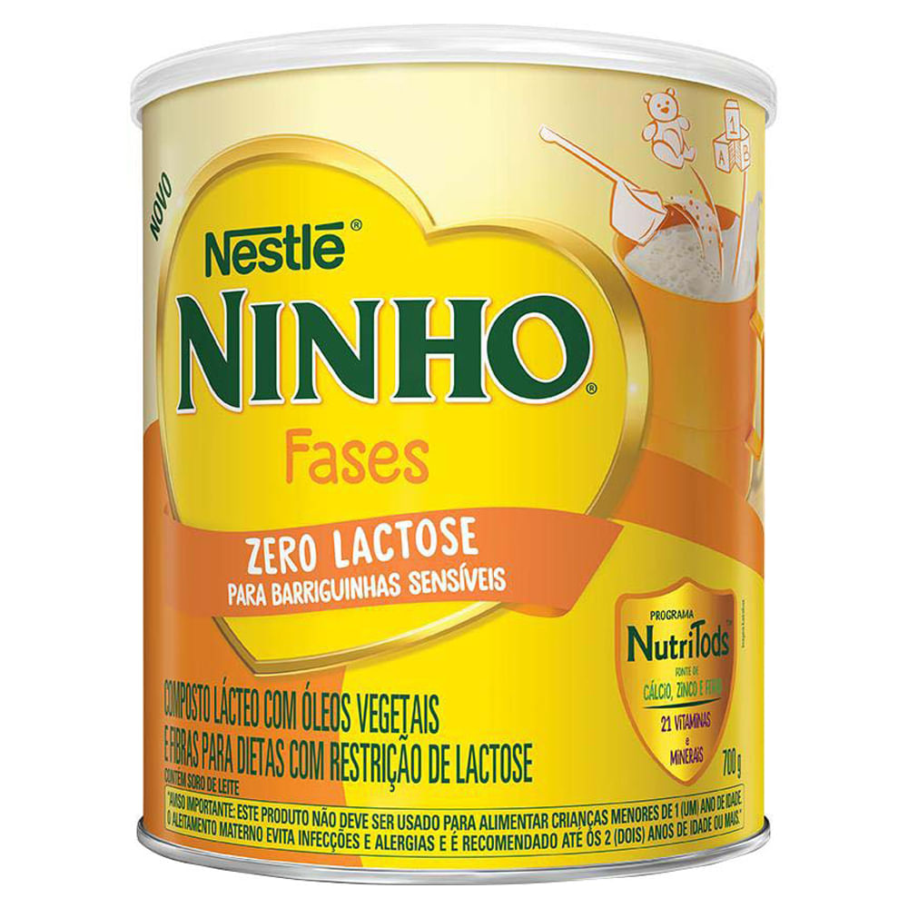 Fórmula Infantil Nestlé Ninho Fases Barriguinhas Sensíveis Zero Lactose ...