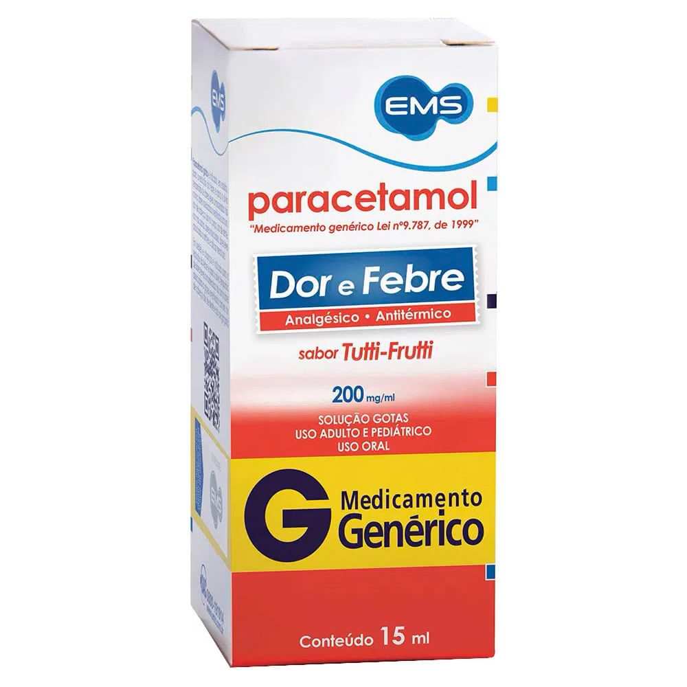 Paracetamol Genérico EMS 200mg Gotas 15ml - Coop Drogaria