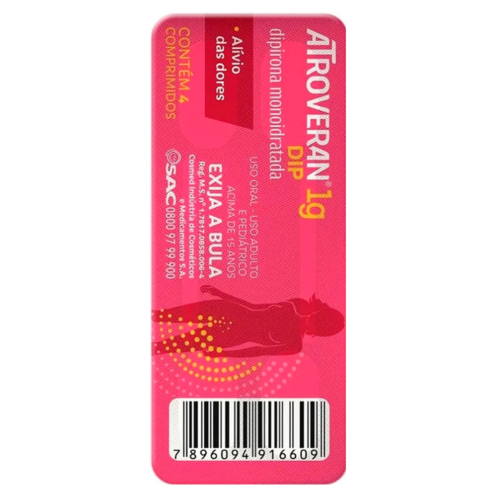 Atroveran Dip Hypera 1g | Com 4 Comprimidos - Coop Drogaria