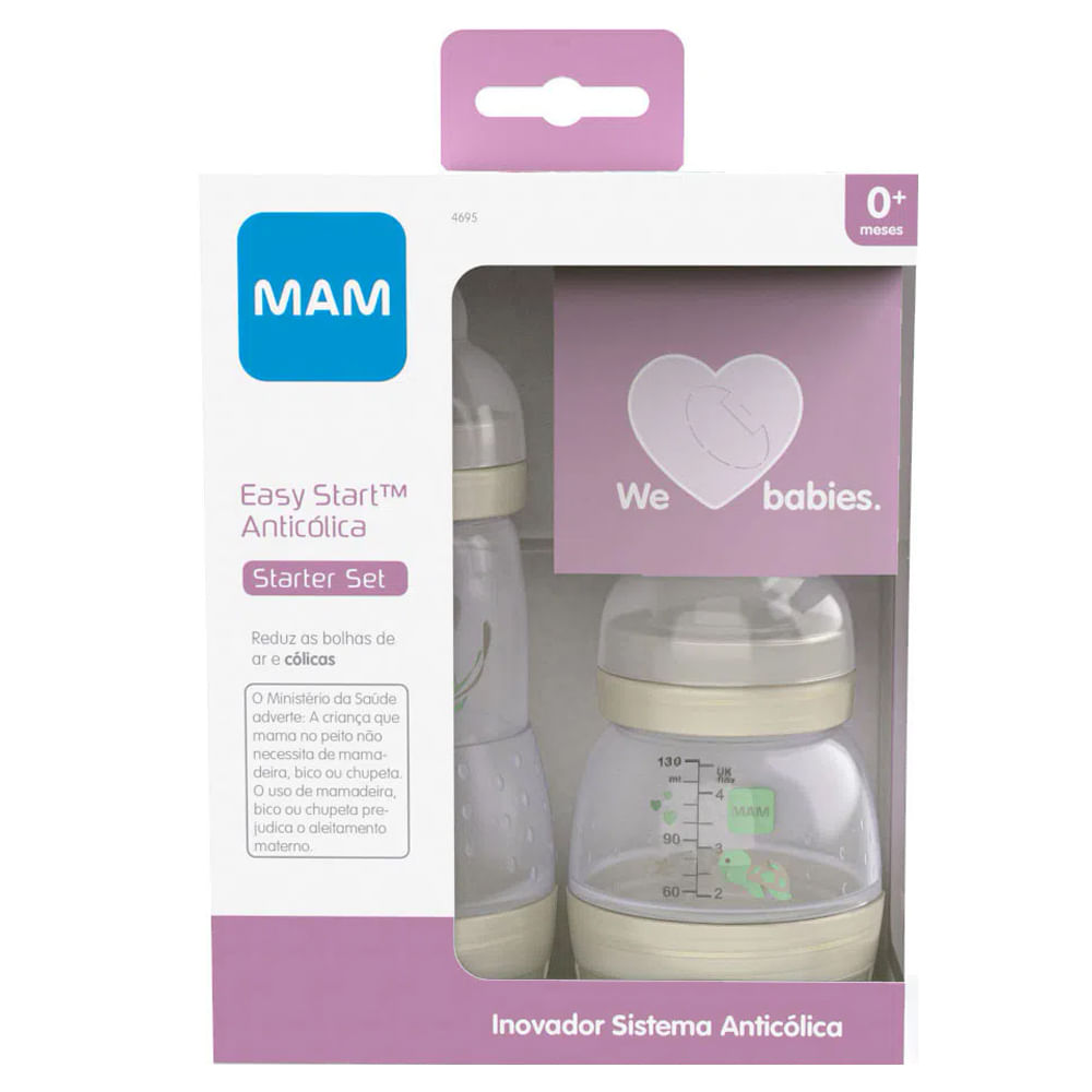 Mamadeira Mam Easy Start Starter Set Neutro | Com 2 Mamadeiras e 2 ...