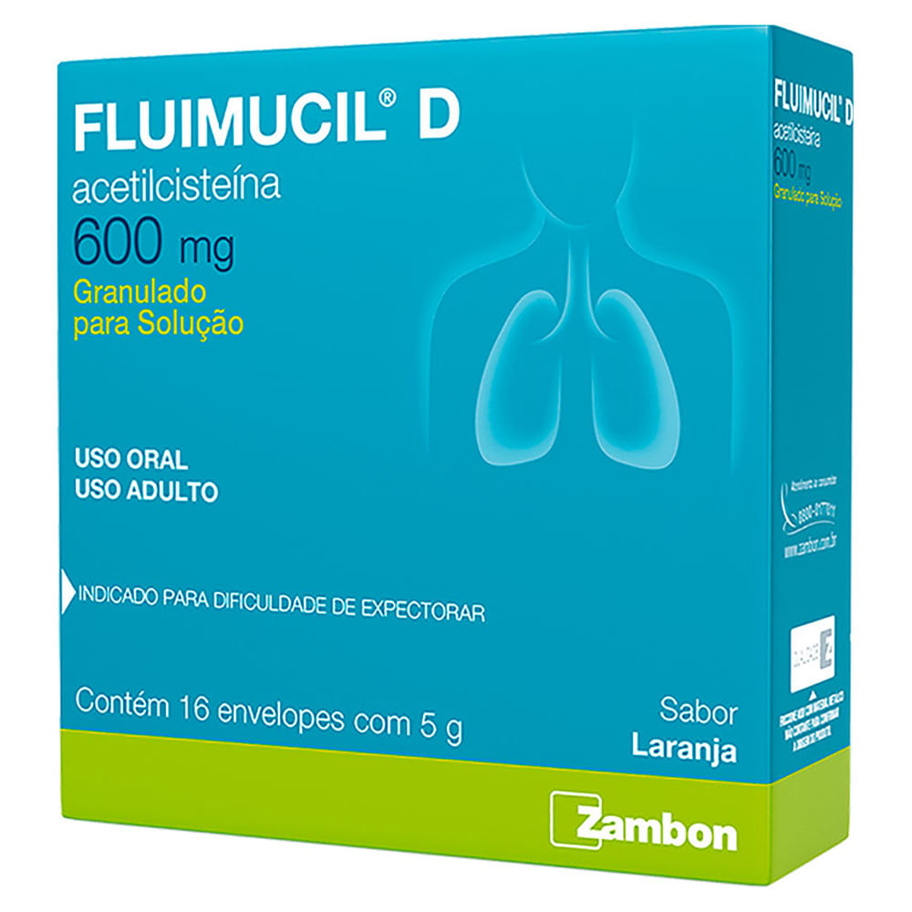 Fluimucil D Zambon 600mg | Com 16 Envelopes - Coop Drogaria