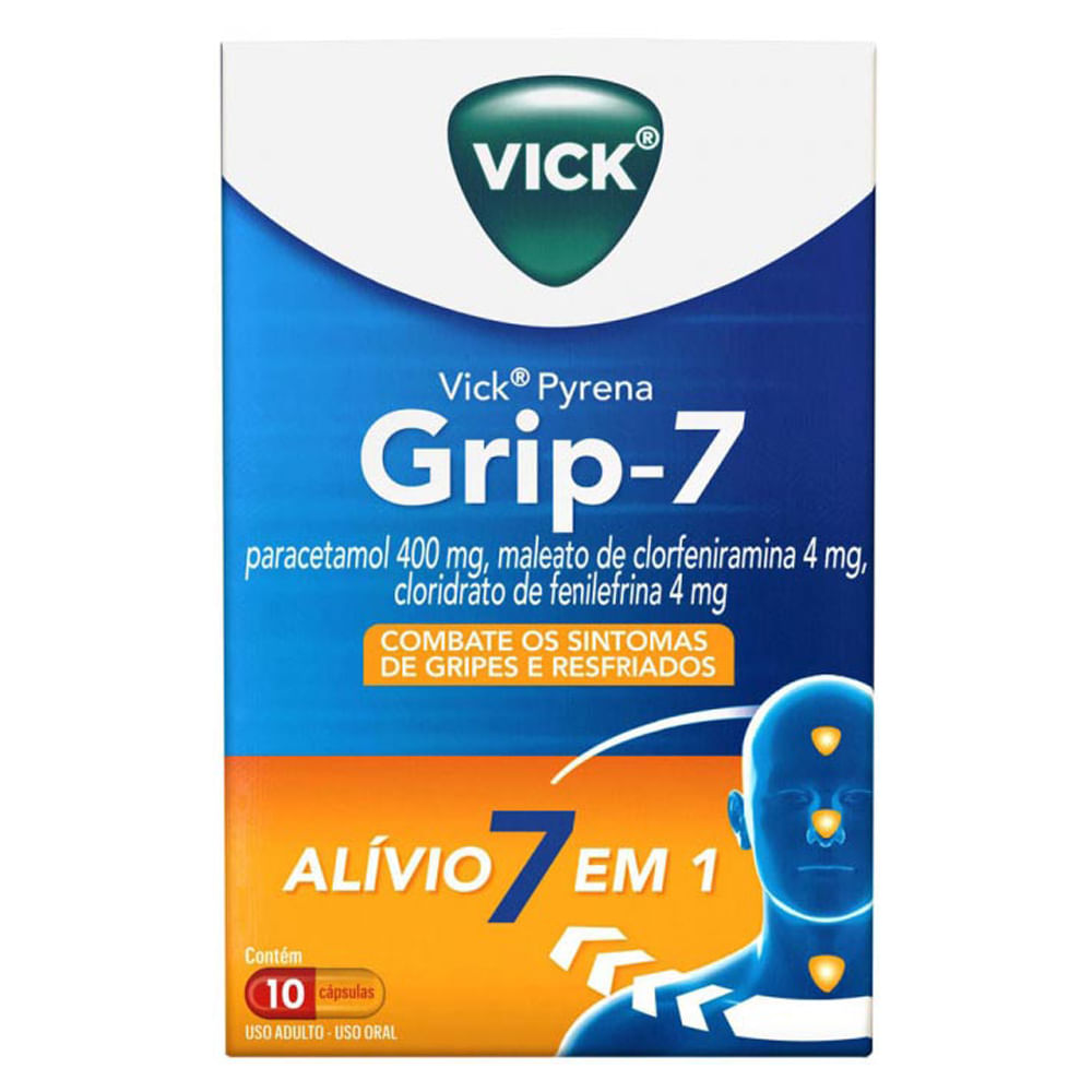 Vick Pyrena Grip-7 10 Cápsulas - Coop Drogaria