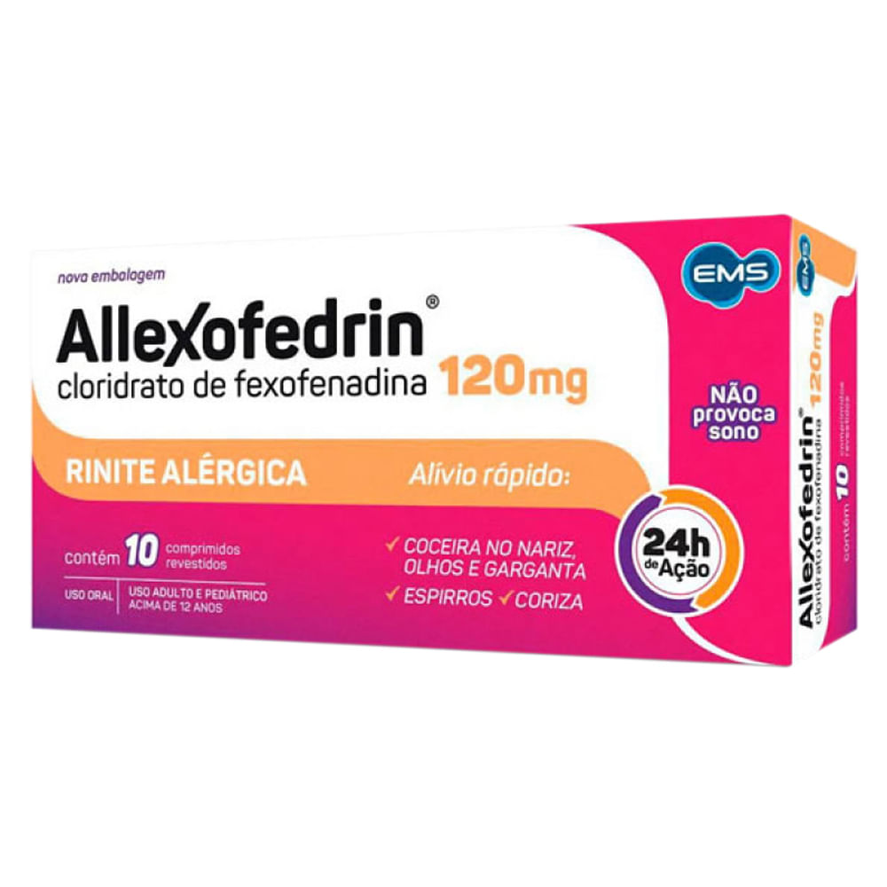 Allexofedrin EMS 120mg | Com 10 Comprimidos - Coop Drogaria