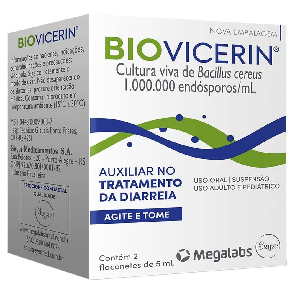 Biovicerin Megalabs 5ml | Com 2 Flaconetes - Coop Drogaria