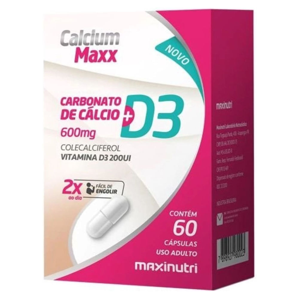 Calcium Maxx D3 Maxinutri | Com 60 Cápsulas - Coop Drogaria