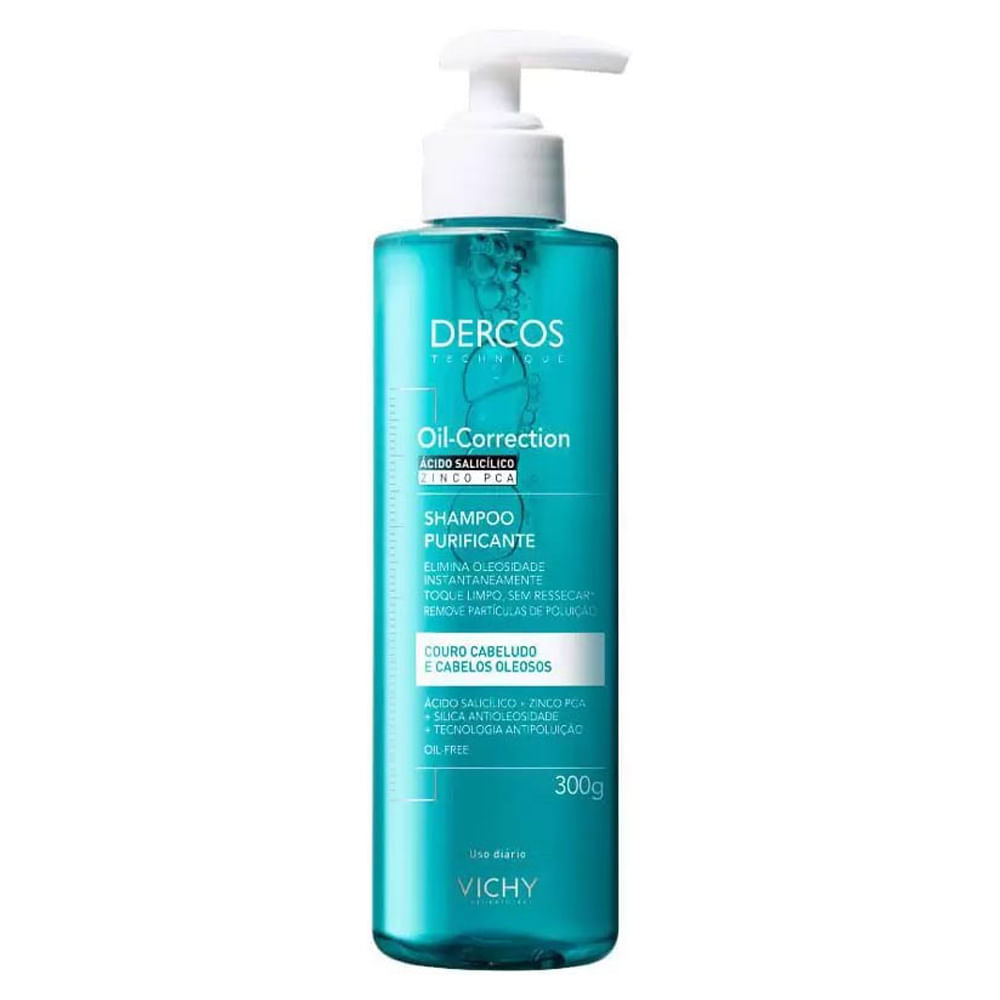 Shampoo Dermatológico Vichy Dercos Oil-Correction Purificante 300g ...