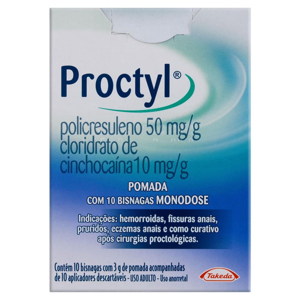Proctyl Takeda Pomada 3g | Com 10 Aplicadores - Coop Drogaria