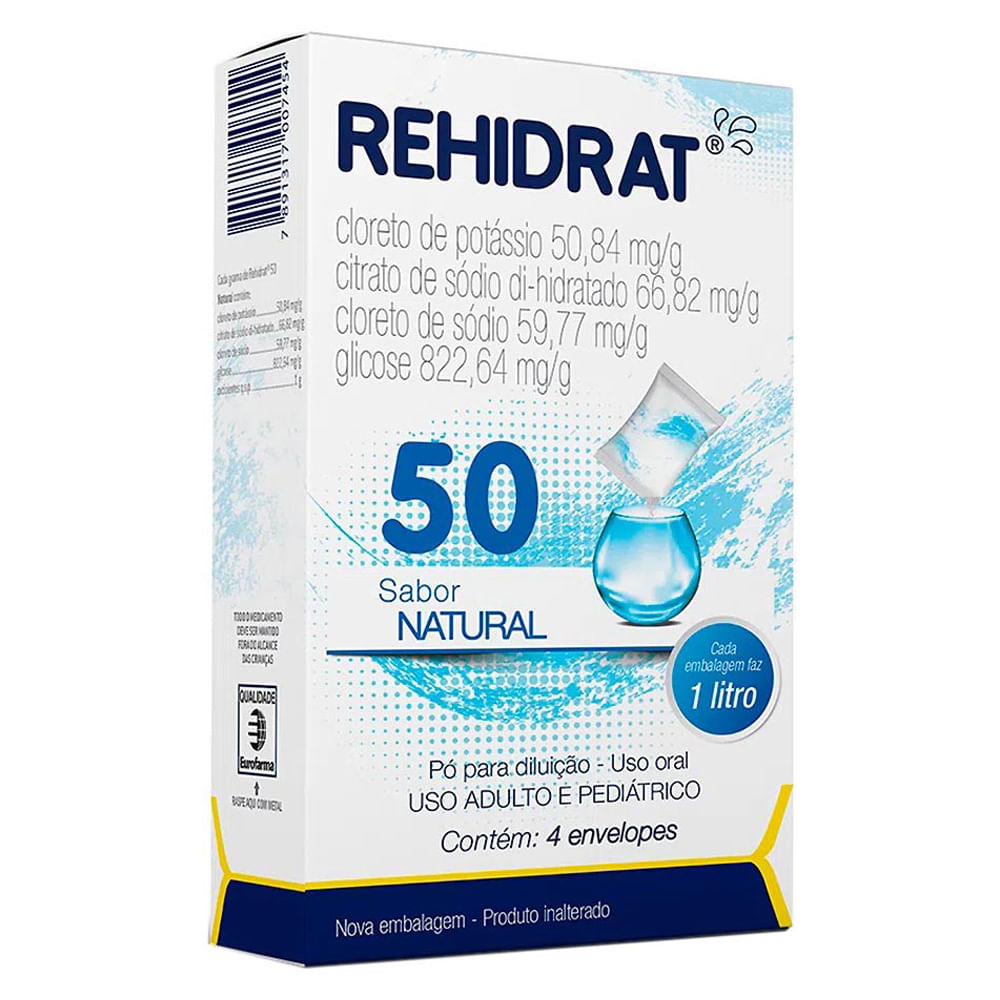 Rehidrat 50 Supera Sabor Natural | Com 4 Envelopes - Coop Drogaria