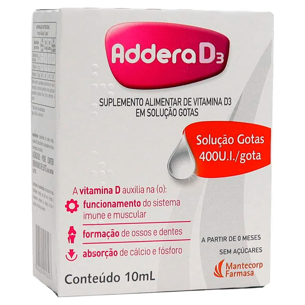 Addera D3 Hypera 400Ui Gotas 10ml - Coop Drogaria