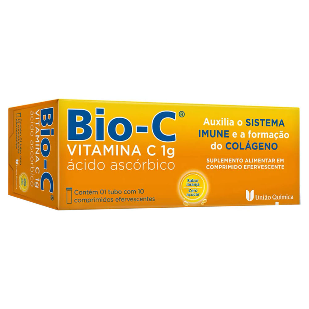 Bio C União Química 1g | Com 10 Comprimidos Efervescentes - Coop Drogaria