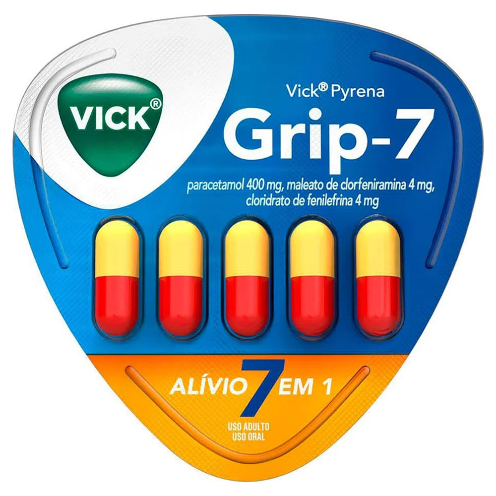 Vick Pyrena Grip-7 | Com 5 Cápsulas - Coop Drogaria
