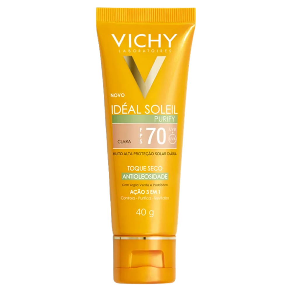 Protetor Solar Vichy Purify sem Cor FPS70 40g - Coop Drogaria