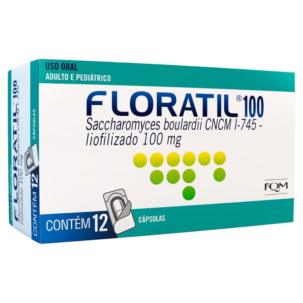 Floratil 100mg Probiótico 12 Cápsulas - Coop Drogaria