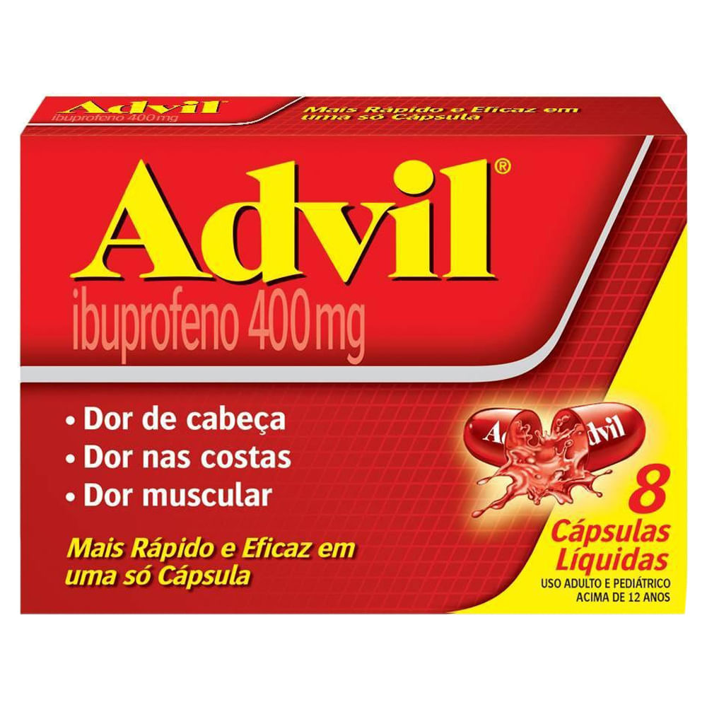 Advil Extra Wyeth 400mg | Com 8 Cápsulas - Coop Drogaria