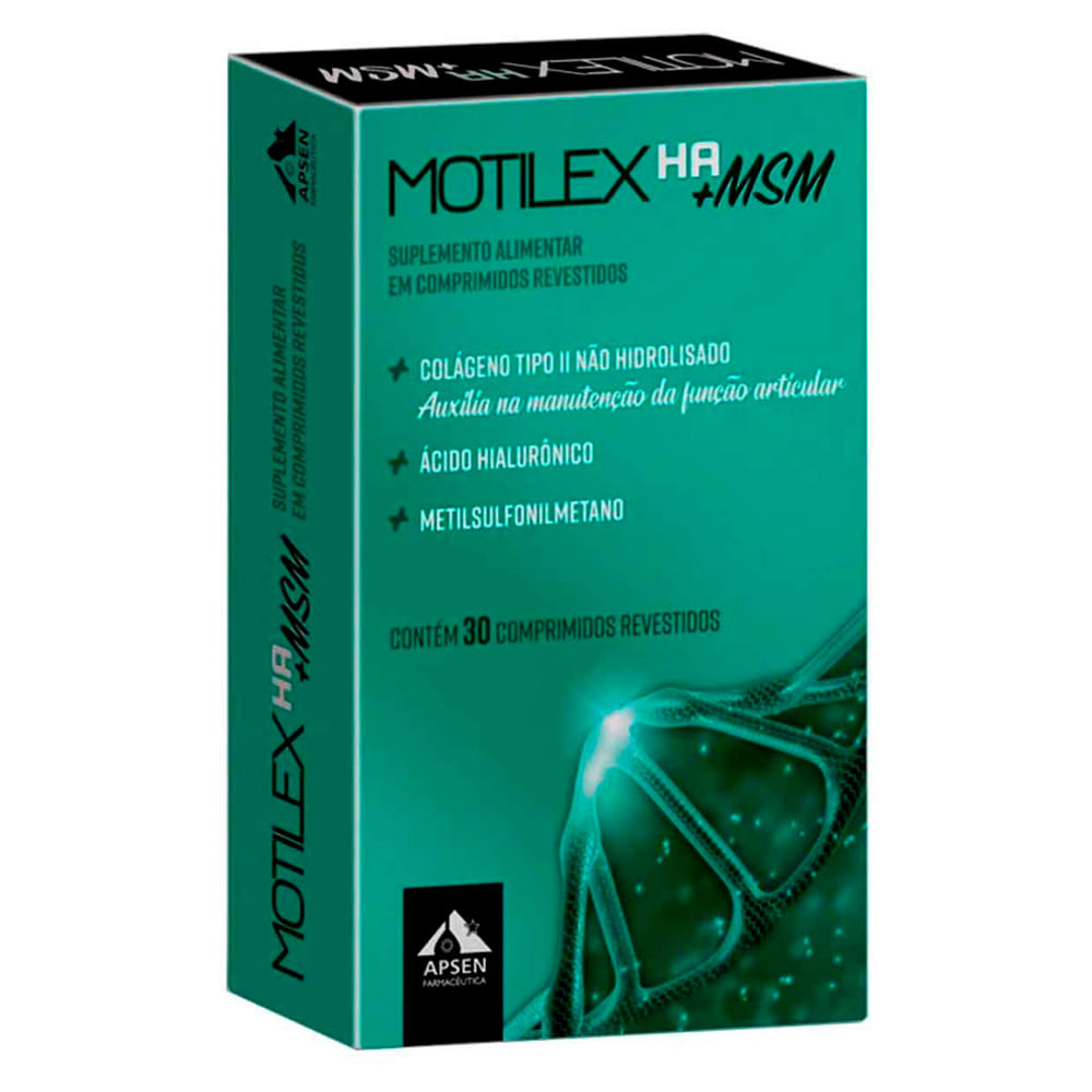 Motilex HA+MSM Apsen | Com 30 Comprimidos Revestidos - Coop Drogaria