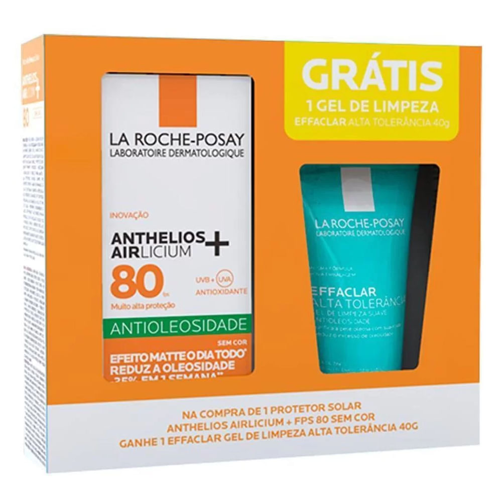 Kit La Roche-Posay Protetor Solar Facial Anthelios Sem Cor FPS80 50g e ...