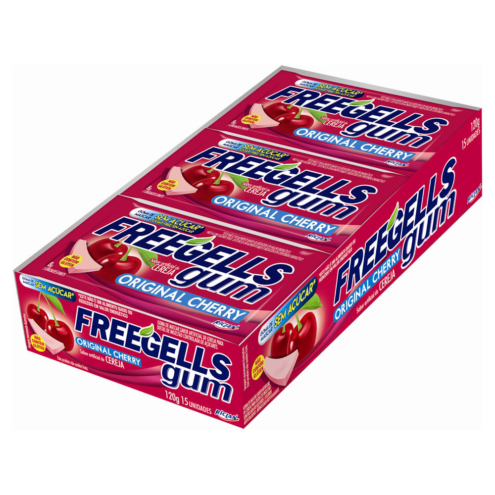 Chiclete Freegells Gum Original Cherry 8g - Coop Drogaria