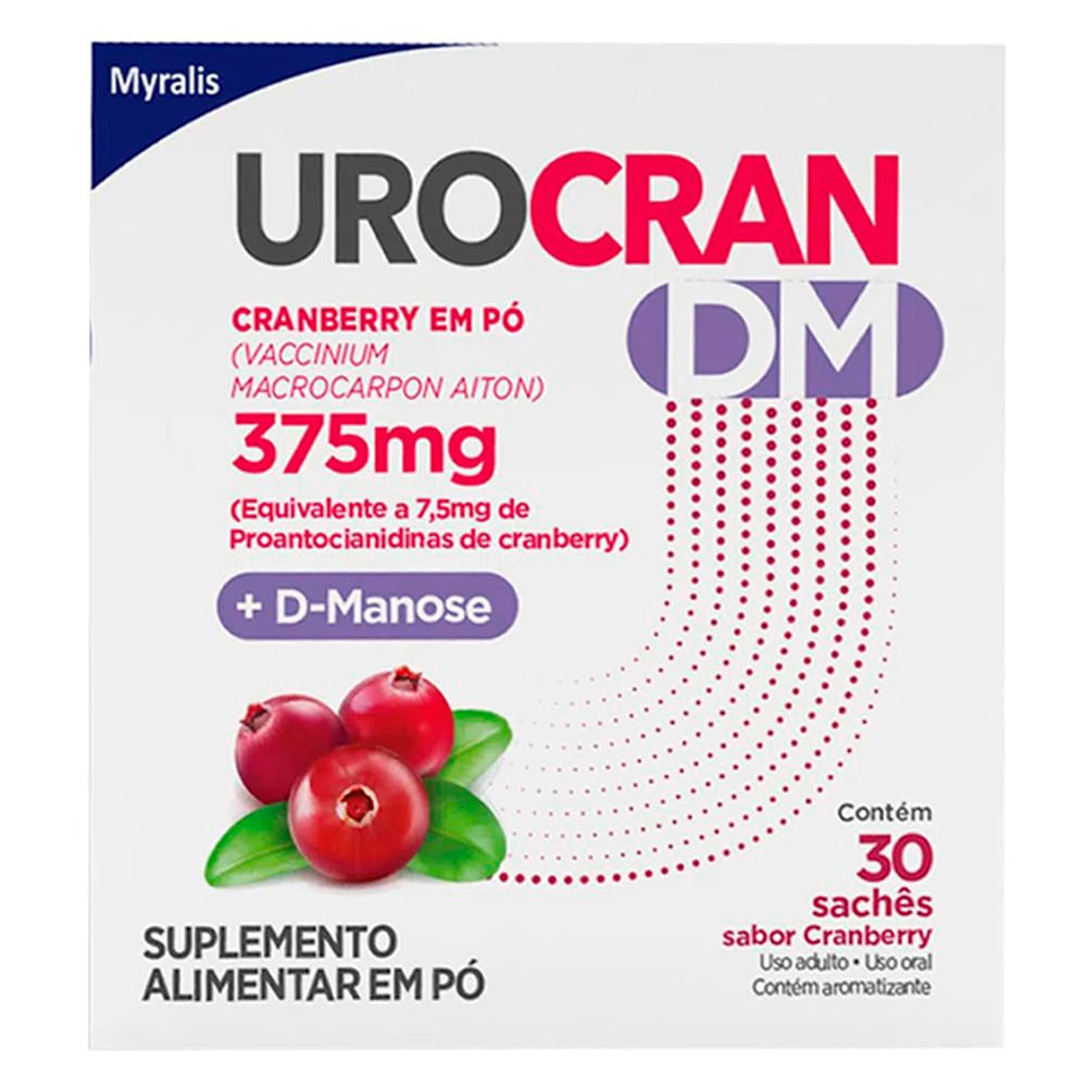 Suplemento Alimentar Urocran DM 375mg Cranberry 30 Sachês - Coop Drogaria