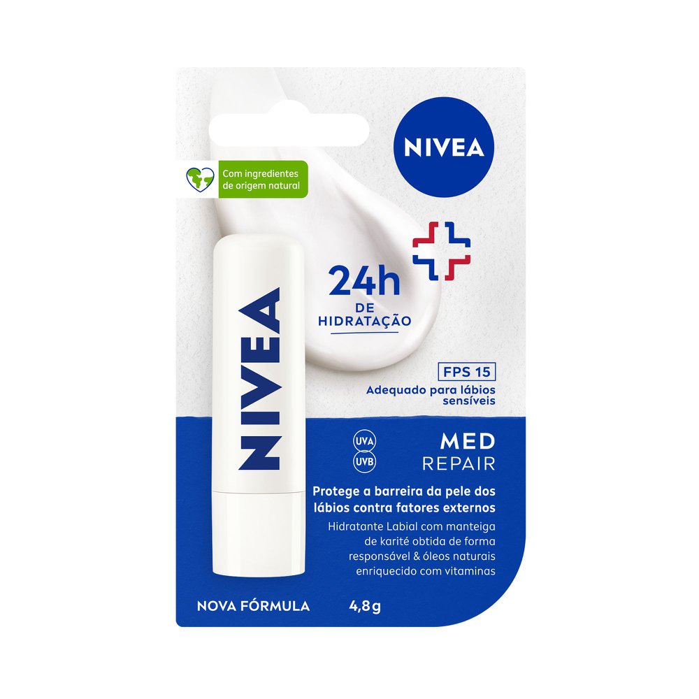 Hidratante Labial Protetor Nivea FPS15 Med Repair 4,8g - Coop Drogaria
