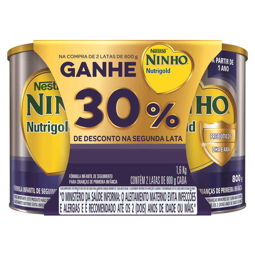 Fórmula Infantil Nestlé Ninho Nutrigold Lata 800g | Com 2 Unidades ...