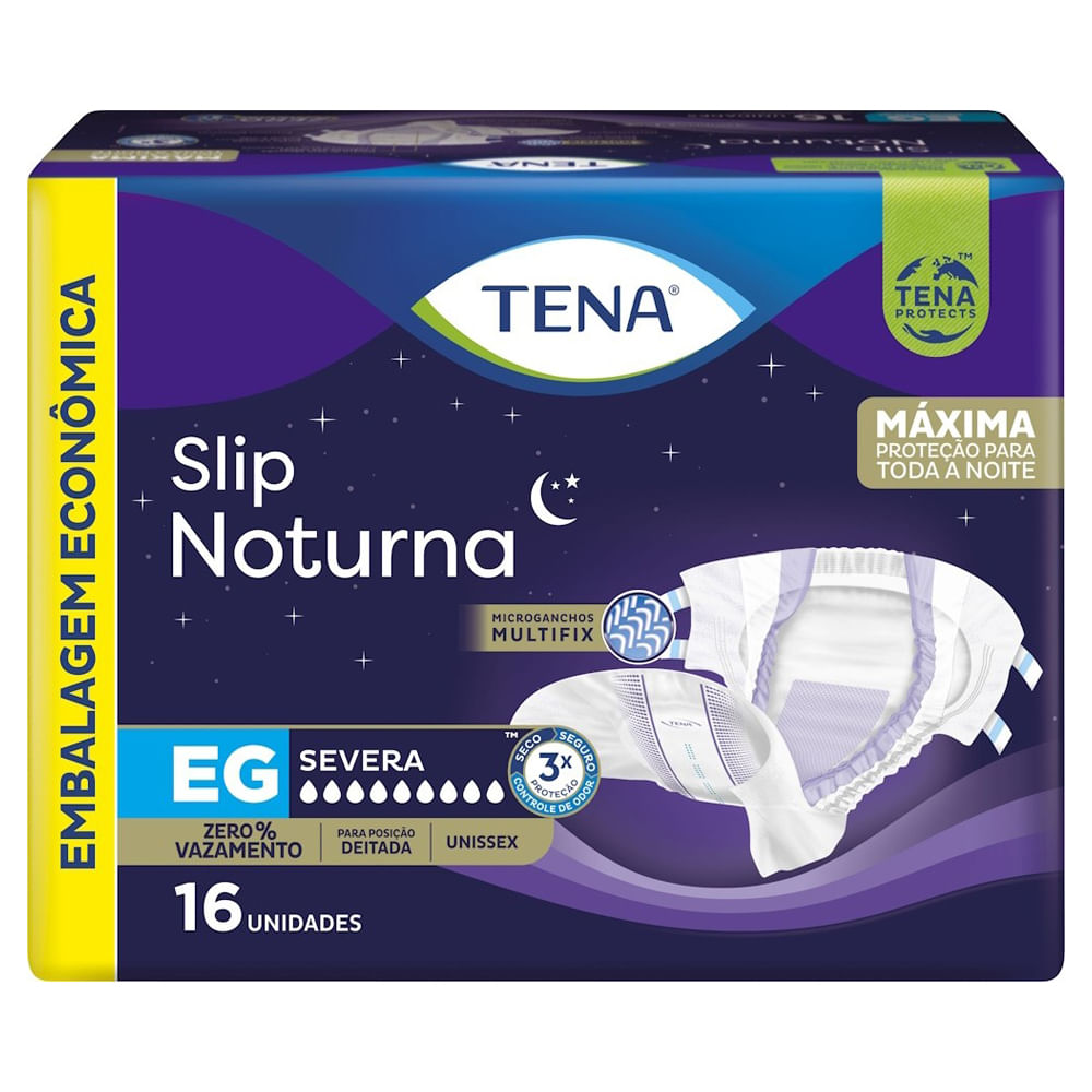 Fralda Geriátrica Tena Noturna Tamanho EG | Com 16 Unidades - Coop Drogaria