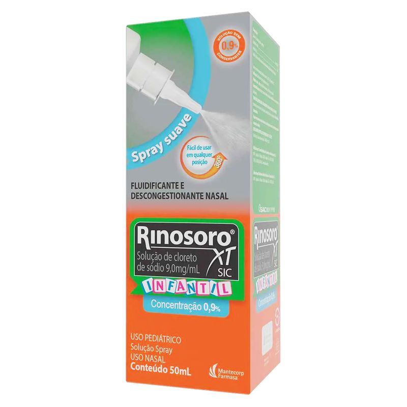 Rinosoro XT Sic Infantil Mantecorp 0,9% Spray Nasal 50ml - Coop Drogaria