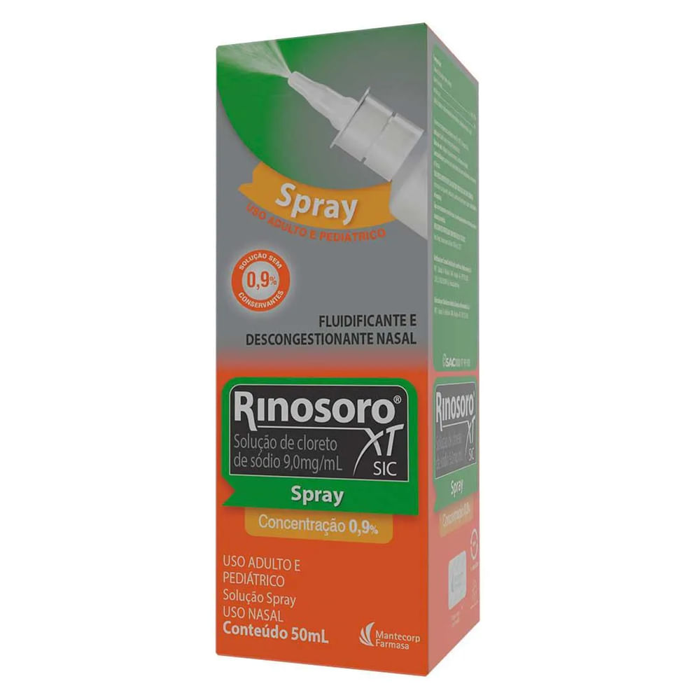 Rinosoro XT Sic Mantecorp 0,9% Spray Nasal 50ml - Coop Drogaria