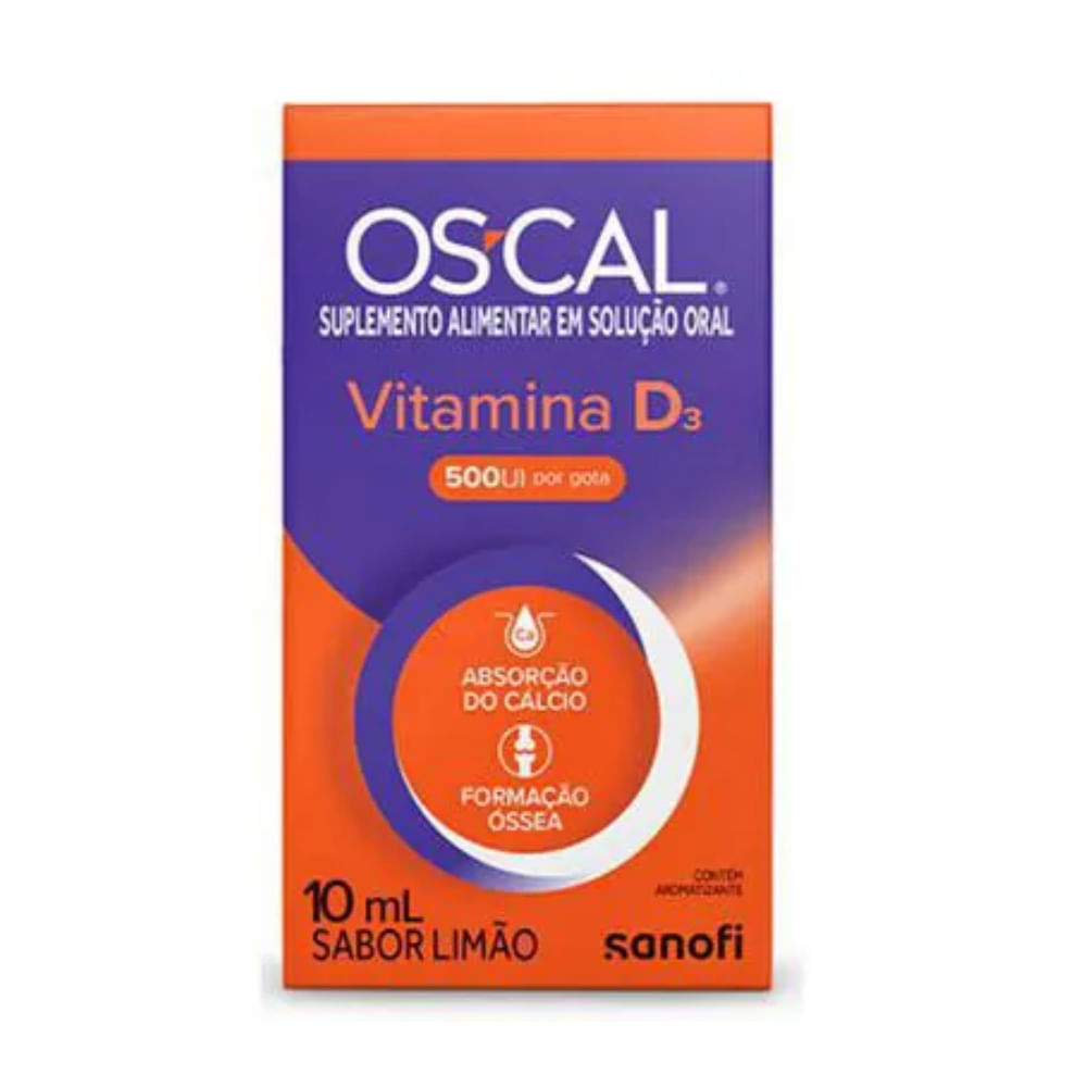 Vitamina D3 Oscal 500UI Limão Gotas 10ml Oscal D - Coop Drogaria