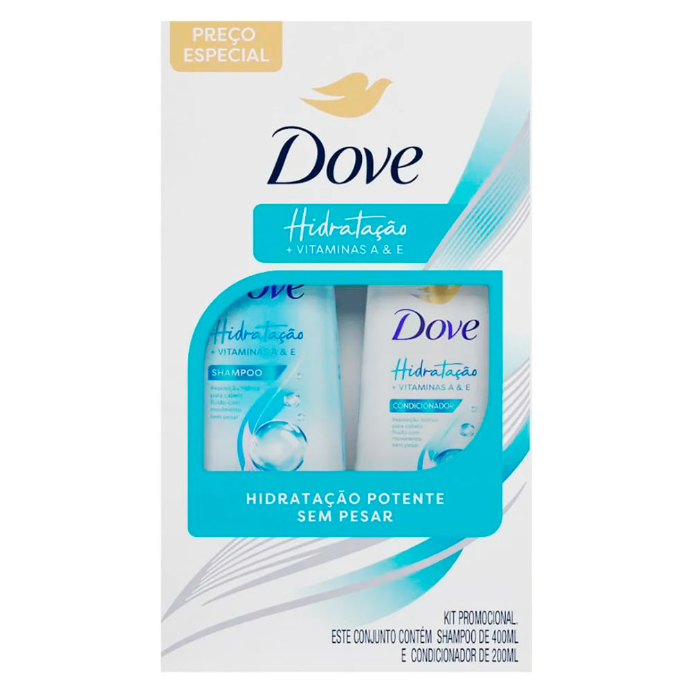 Kit Dove Hidratação Vitamina A E Sh 400ml Cond 200ml - Coop Drogaria