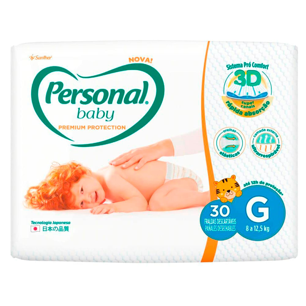 Fralda Inf Personal Premium Baby Protect Tam G | 30Und - Coop Drogaria