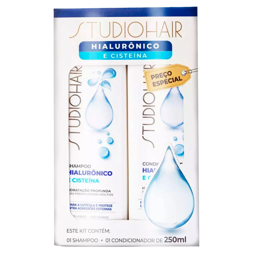 Kit Studio Hair Hialurônico Cisteína Sh 250ml Cond 250ml - Coop Drogaria