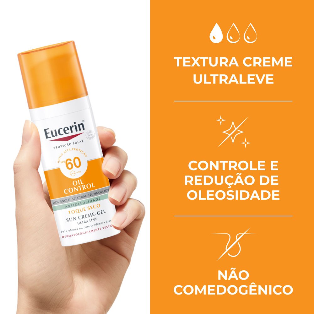 Protetor Solar Facial Eucerin Oil Control FPS60 52g - Coop Drogaria