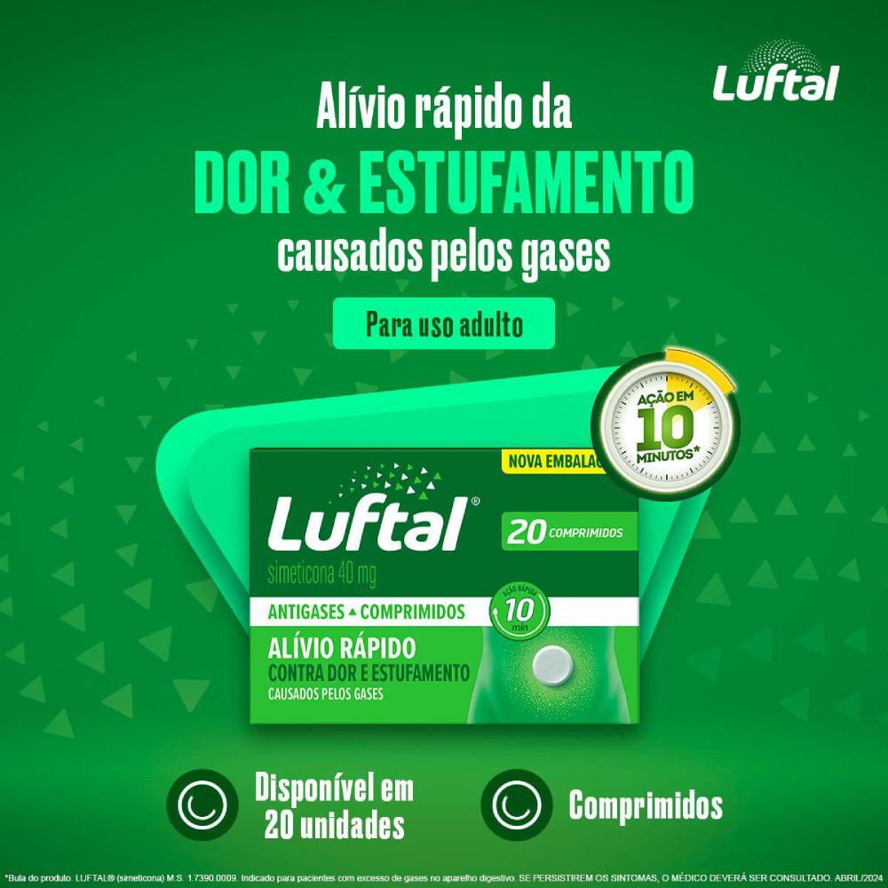 Luftal Simeticona Reckitt | Com 20 Comprimidos - Coop Drogaria