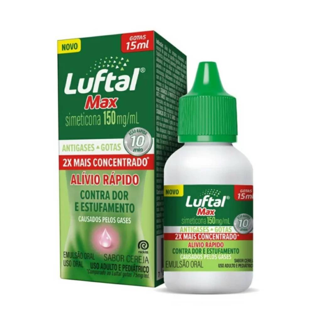 Luftal Max Simeticona 150mg/ml Cereja Gotas 15ml Reckitt - Coop Drogaria