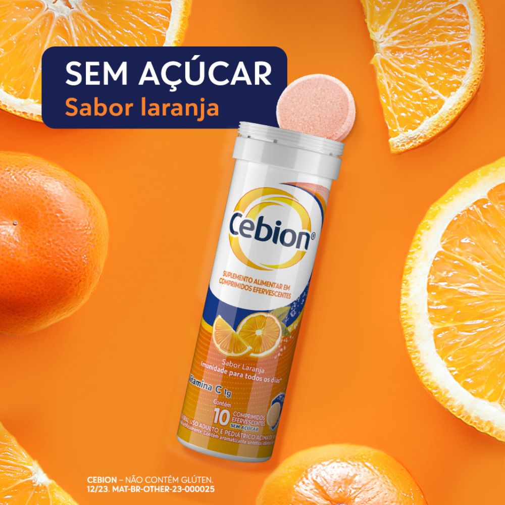 Cebion Vitamina C Efervescente 10 Comprimidos Sabor Laranja - Coop Drogaria