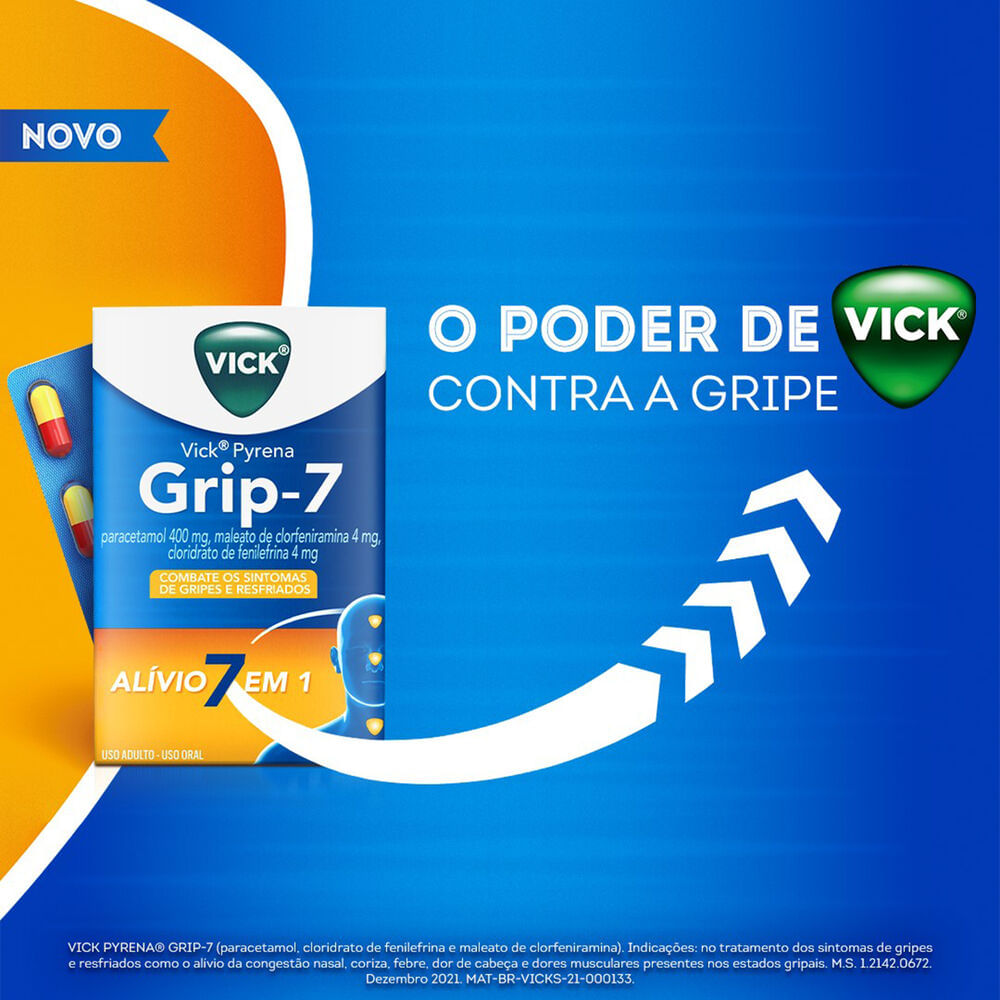 Vick Pyrena Grip-7 10 Cápsulas - Coop Drogaria