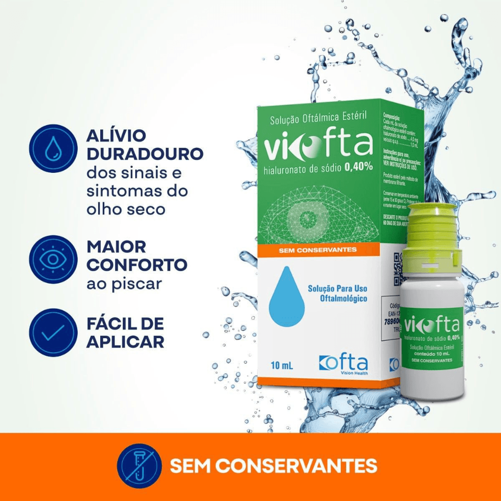 Solução Oftálmica Estéril ViOfta 0,40% 10ml - Coop Drogaria