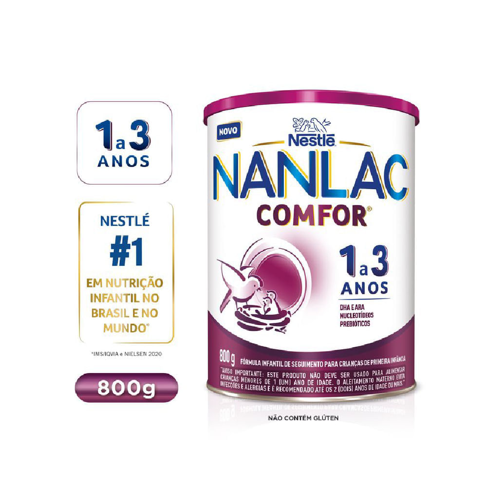 Fórmula Infantil Nanlac Comfor 1 a 3 anos Nestlé 800g - Coop Drogaria