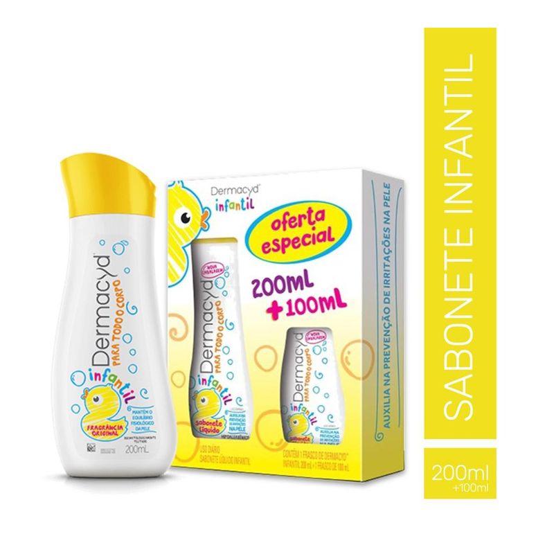 Kit Sabonete Líquido Íntimo Infantil Dermacyd 200ml + 100ml - Coop Drogaria